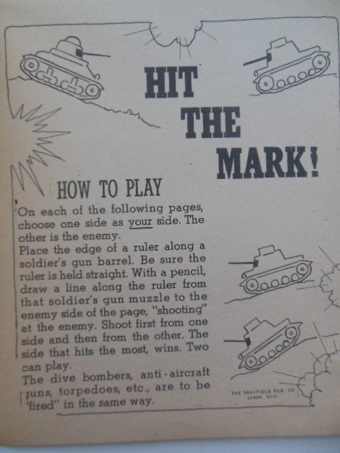 Hit The Mark! A Play Book (Saalfield Publishing 1943)