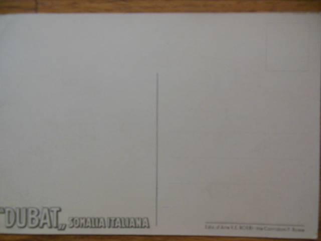 Postcard Dubat Somalia/Italiana (Ethiopian War 1930's)