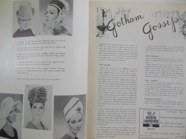 Hats Magazine (Only Millinery Magazine in U.S. February, 1963)