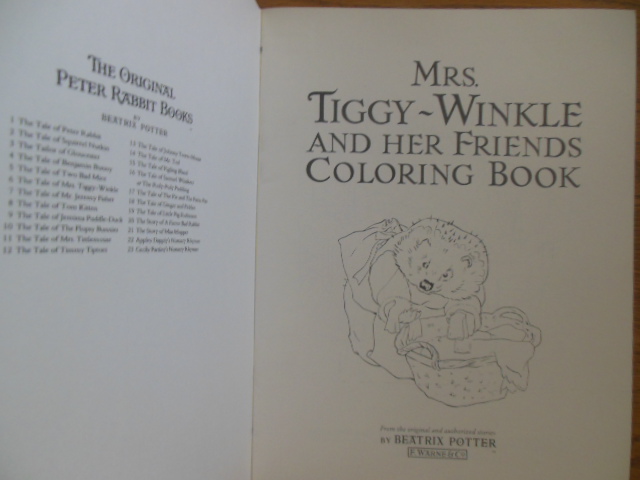 Mrs. Tiggy-Winkle and Her Friends Coloring Book 1985 (1st ed.)