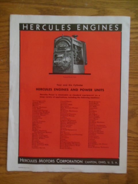 Hercules Engines, Hercules Motors Corporation Bulletin SP-136