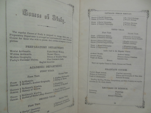 Third Annual Catalogue of the Cleveland Female Seminary Cleveland, Ohio ...