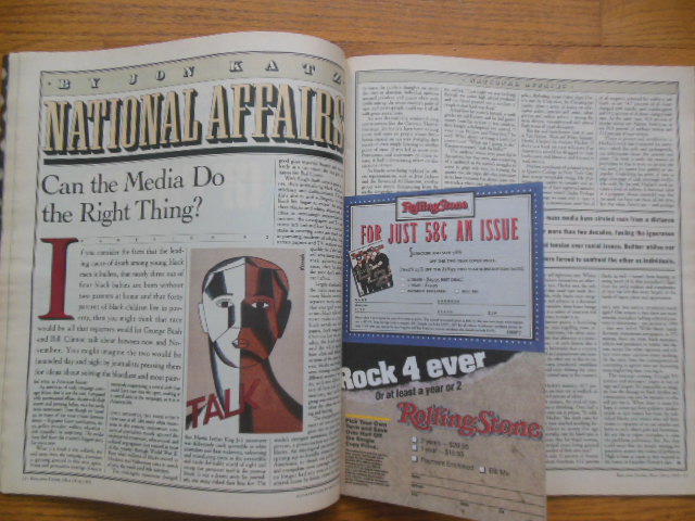 Rolling Stone Magazine May, 1992 (Tom Cruise Cover)