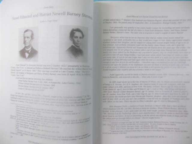 Ohio Genealogical Society Quarterly September, 2008 (Ansel Stevens ...