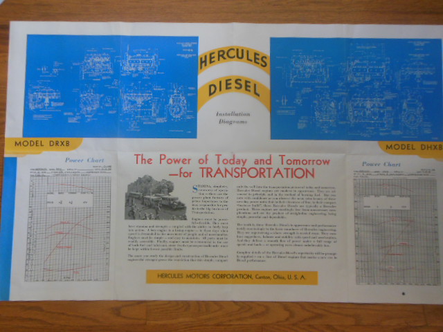 Hercules Diesel Power Model DHXB Specifications Bulletin SP-135. (1934)