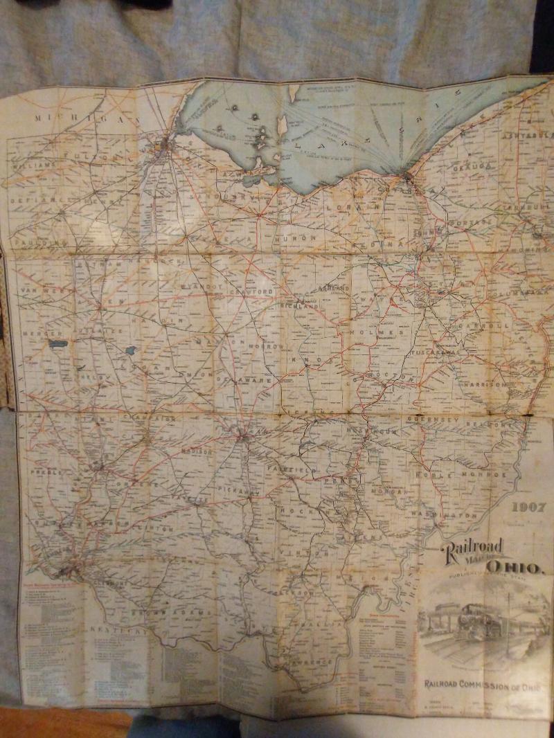 OHIO RAILROAD MAP 1907