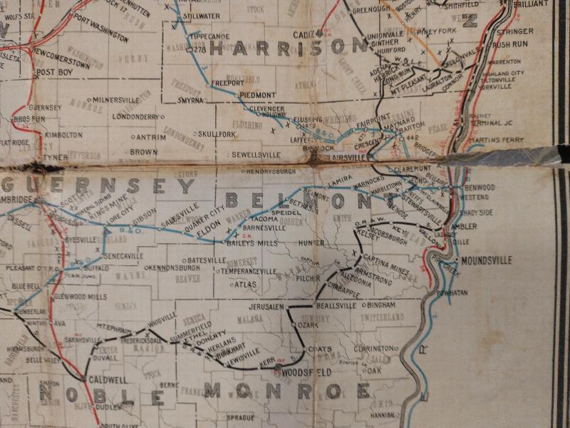 OHIO RAILROAD MAP 1907